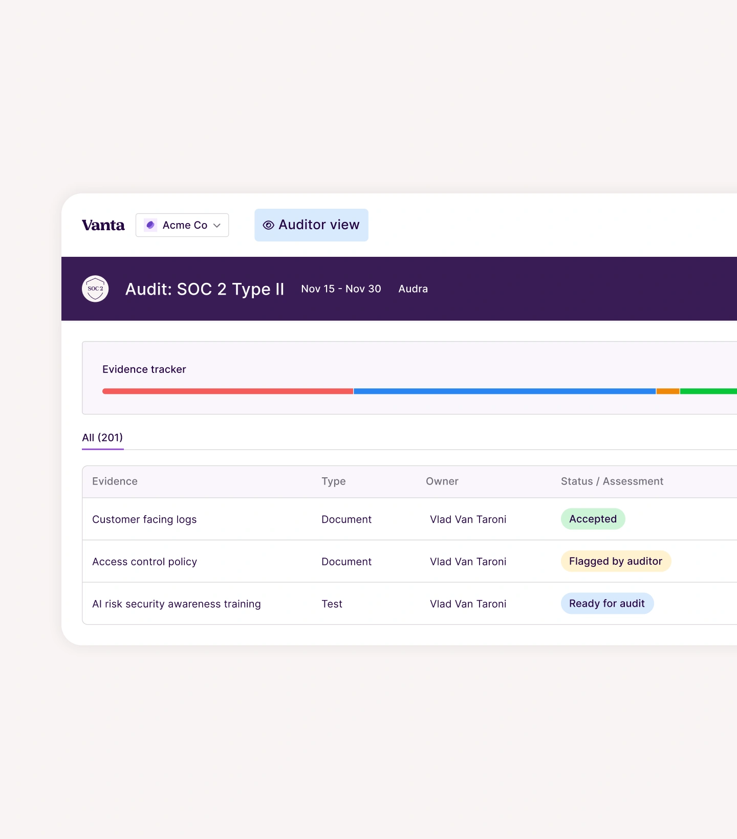 Compliance audit software | Vanta